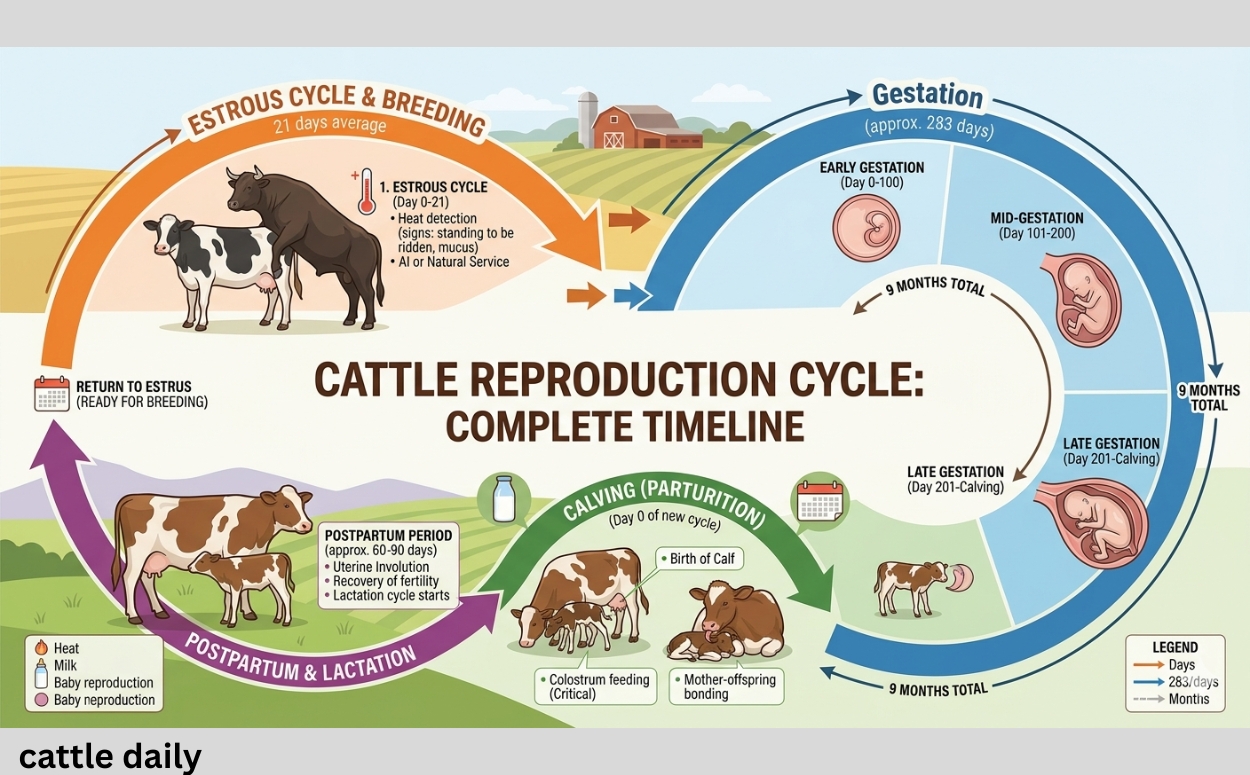 Cattle Reproduction Cycle: Complete Timeline - Cattle Daily
